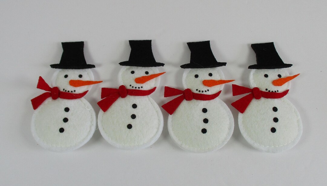 Large Snowman 3D Felt Stickers, Set of 4, Christmas Felt Stickers ...