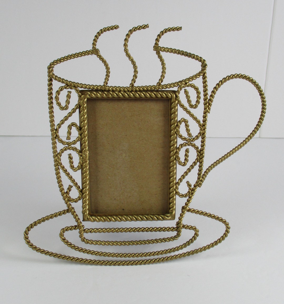 Vintage, Gold Twisted Wire, Coffee Cup, Picture Frame, Coffee Picture ...