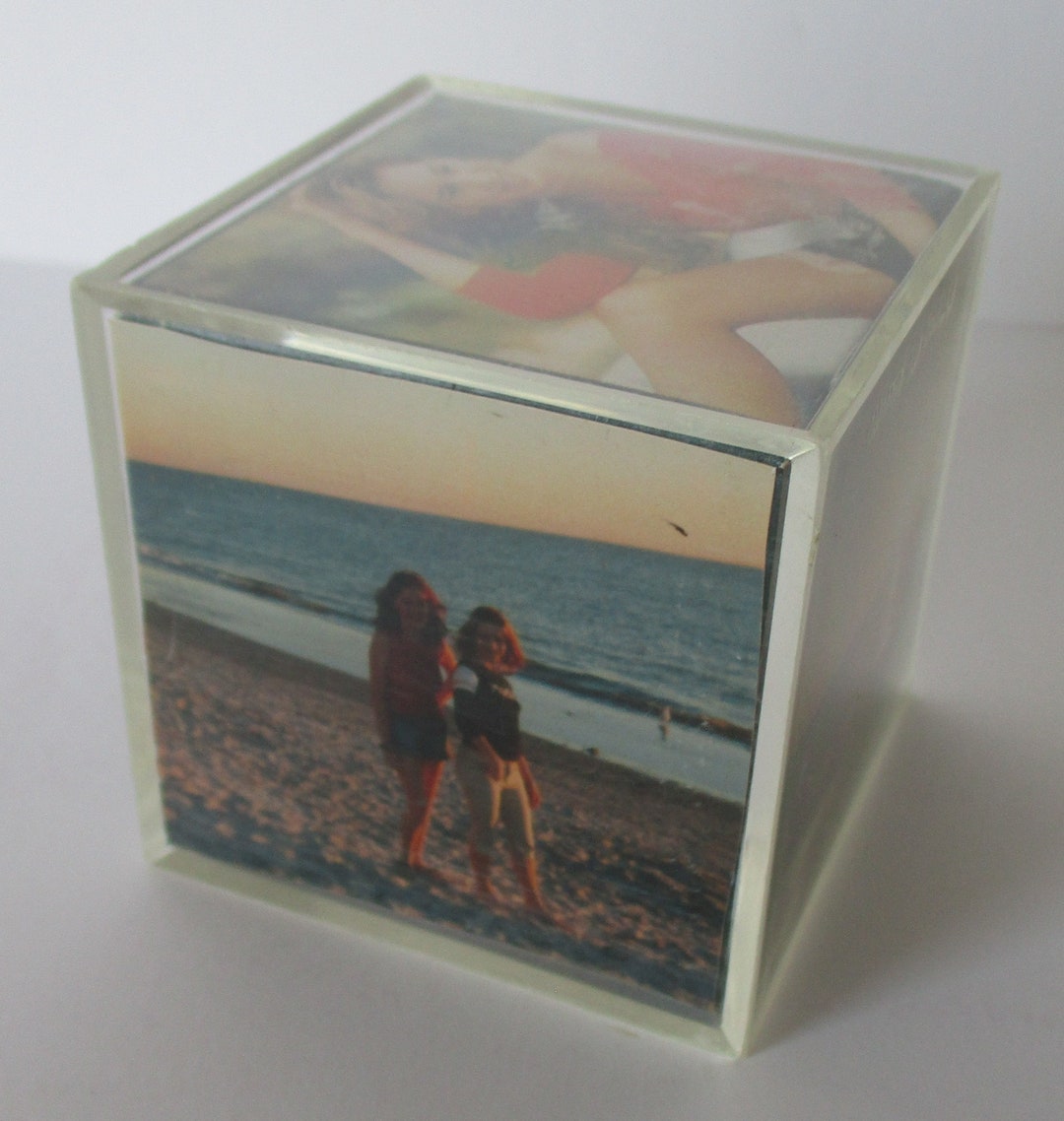 Vintage 1970s, Small Photo Cube, Clear Acrylic Cube, 2-1/2 Square ...