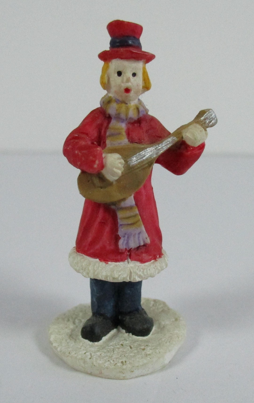 Vintage Miniature Figurine Victorian Man Playing Mandolin Christmas ...