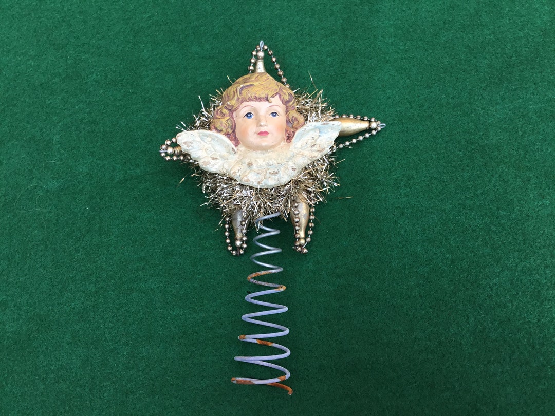 Vintage Cherub Angel Christmas Tree Topper - Etsy