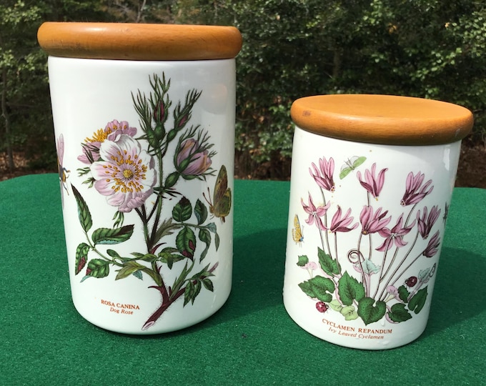 2 Vintage the Botanic Garden Covered Ceramic Canister Set - Etsy