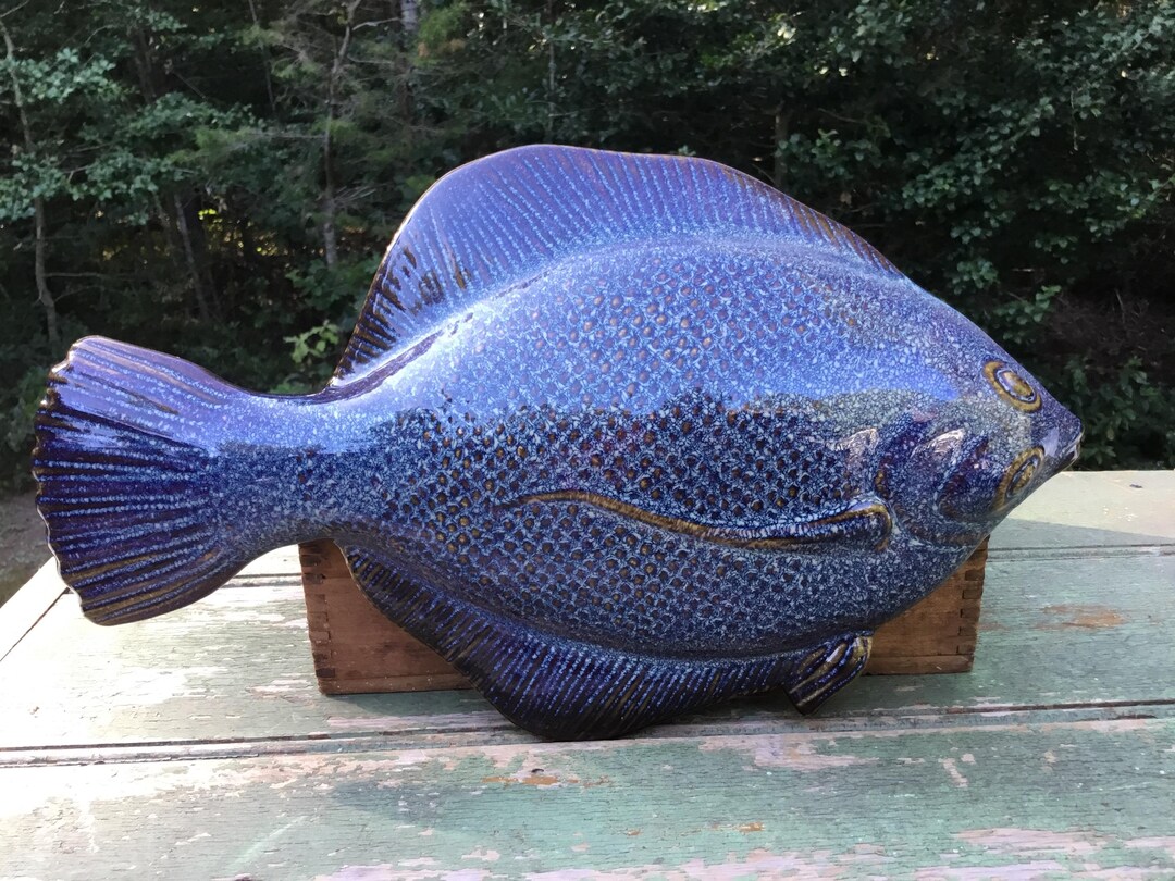 Large 3-D Ceramic Flounder Fish Wall Art - Etsy