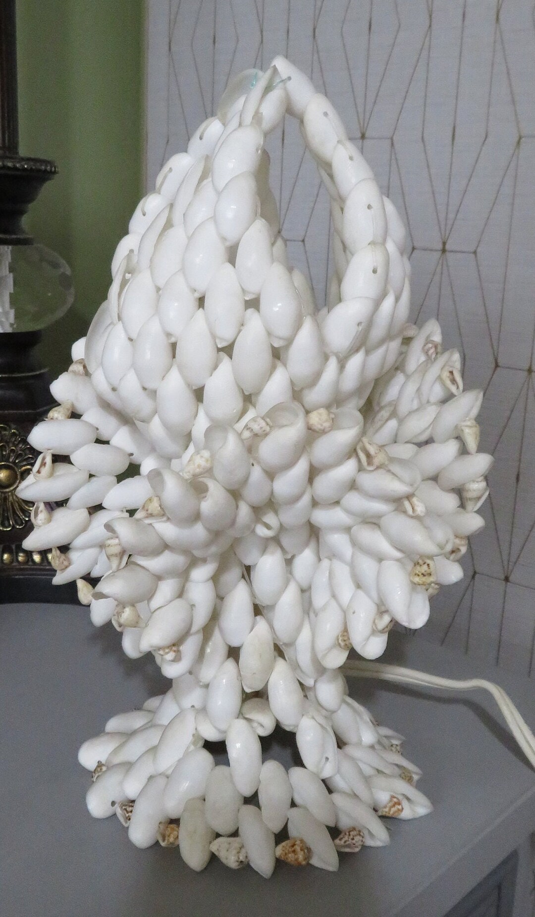 Vintage Lamp in Seashells Cowries Shape Tree Flower / Table Lamp 70s ...