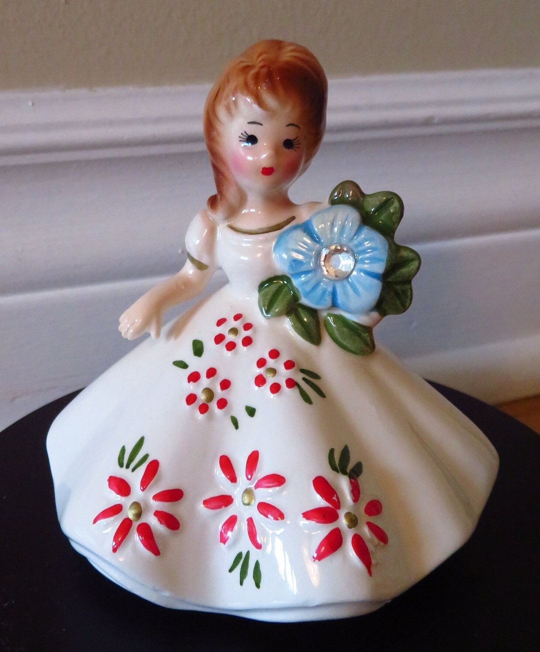 Vintage Joseph Originals Figurine Girl December Zircon Birthday Vintage ...