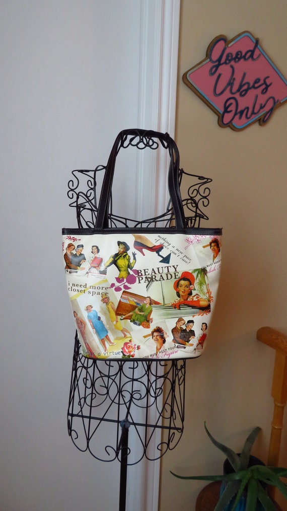 Vintage Pin-Up Vinyl Shoulder Bag: Rockabilly Relic P… - Gem