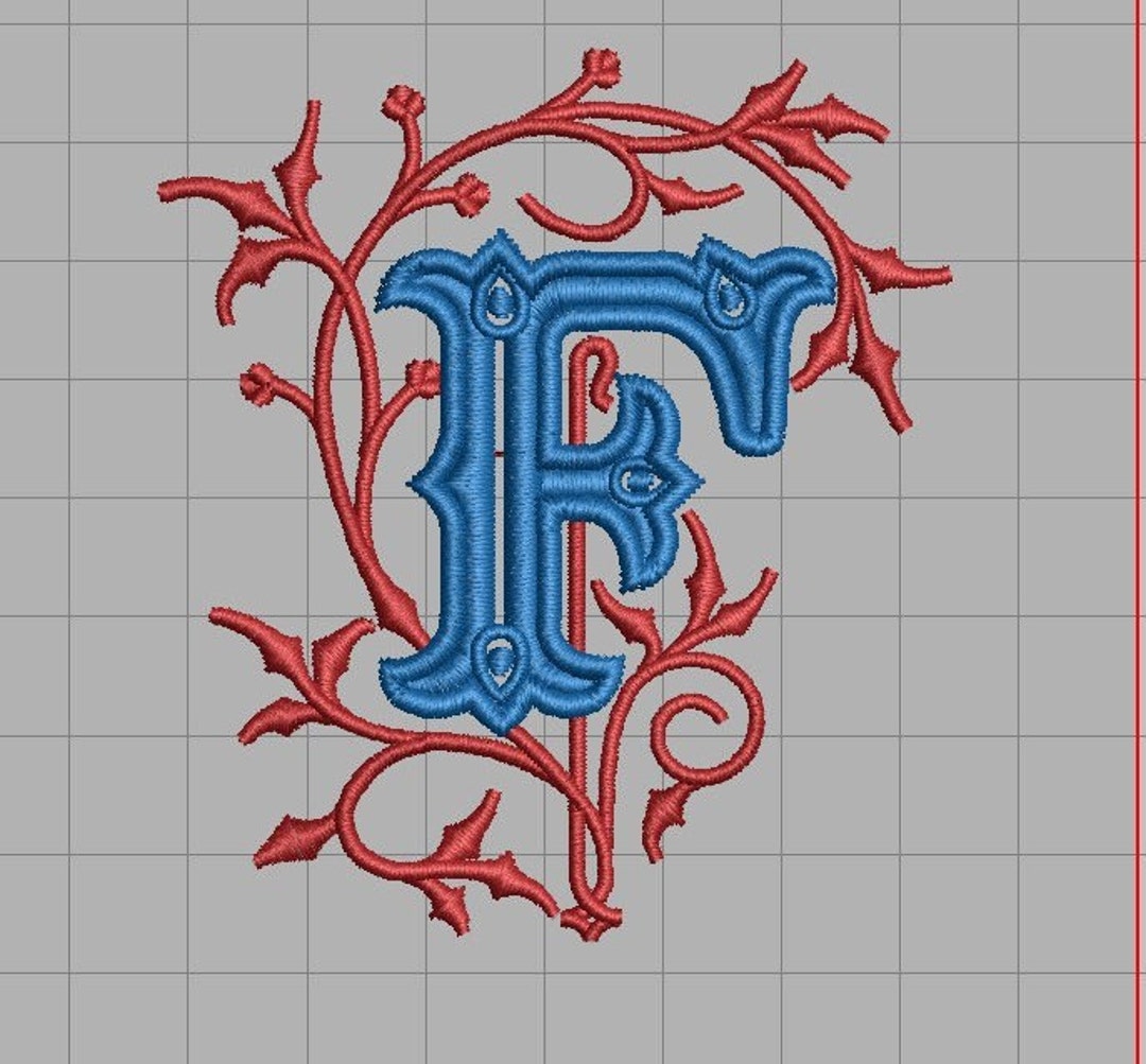Ornate Letter F Quill Embroidery Design (4x4 Hoop) (digital Download ...