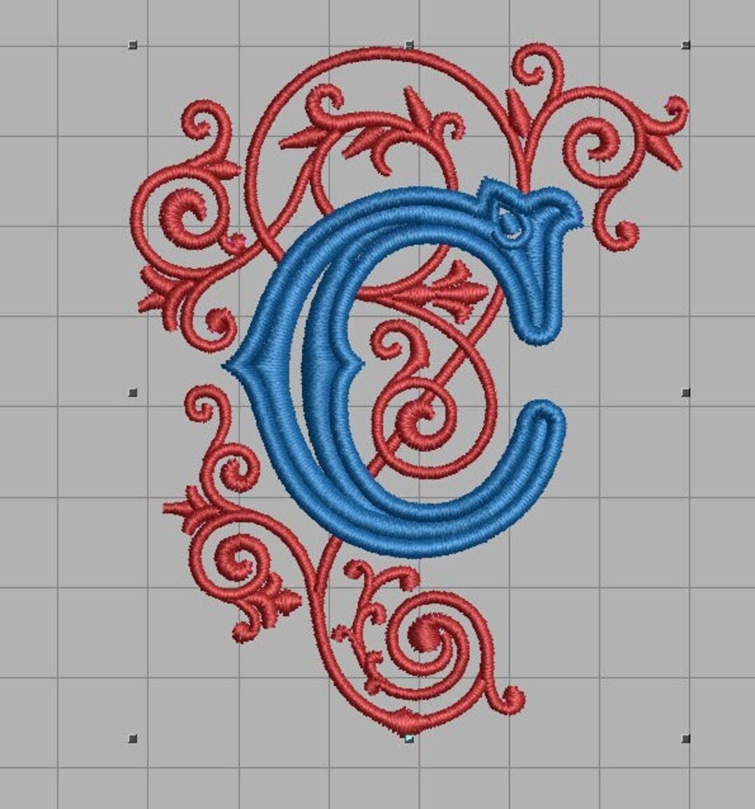 Ornate Letter C Quill Embroidery Design (4x4 Hoop) (digital Download ...