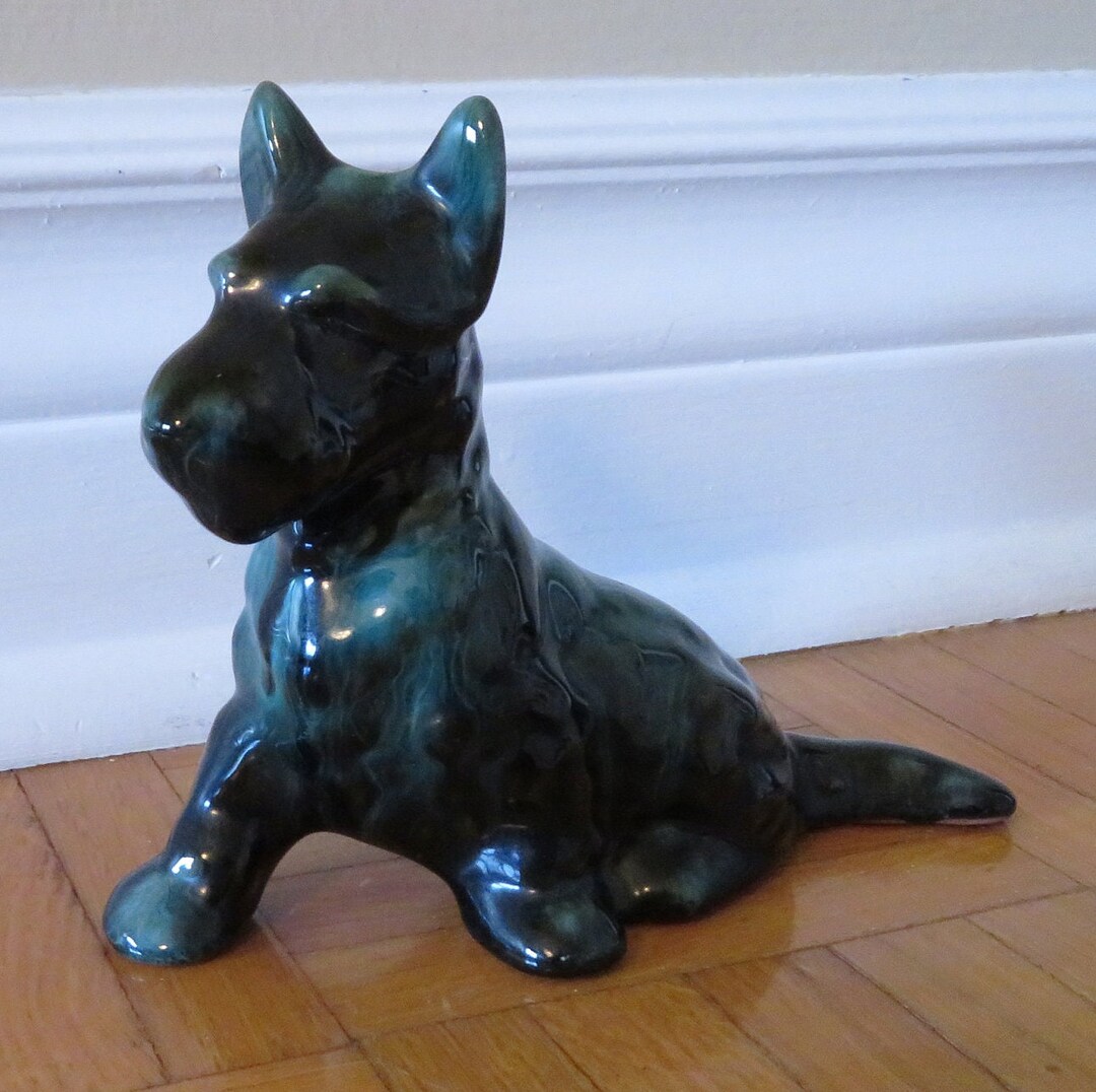 Adorable Vintage Blue Mountain Pottery Scottie Dog With Blue-green on ...