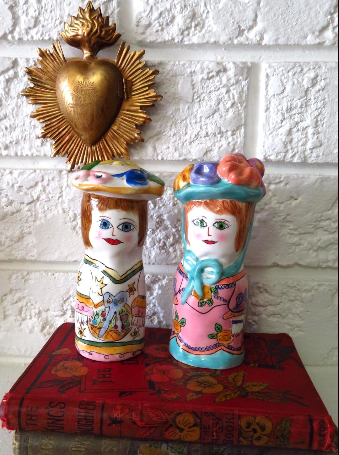 Vintage Susan Paley Salt and Pepper Shakers: Elaine and Melissa Set - Etsy