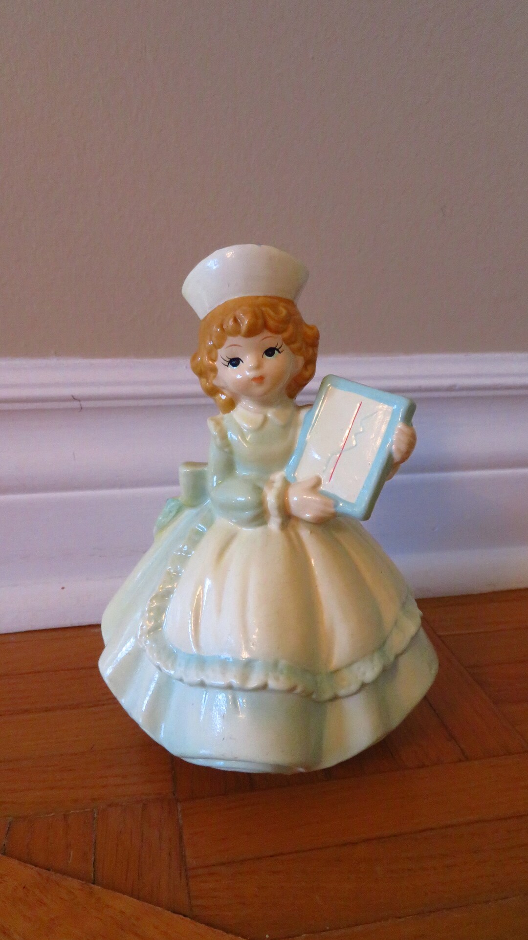 Vintage Schmid Hand Painted Nurse Music Box - Etsy