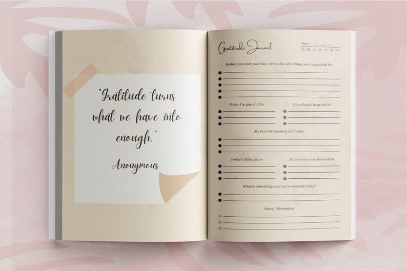 2025 Gratitude Journal Printable - Daily Mindfulness & Reflection ...
