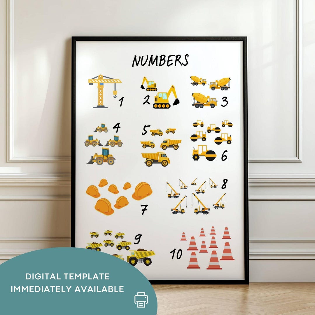 Learning Numbers 1-10 Construction Site | Digital Learning Template for ...