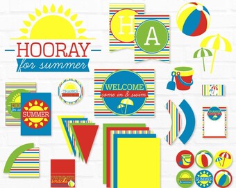 Beach Ball Garland Beach Ball Banner Summer Party Banner - Etsy