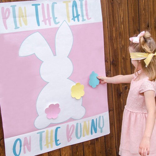 Pin the Tail on the Bunny Easter Printable Game INSTANT | Etsy