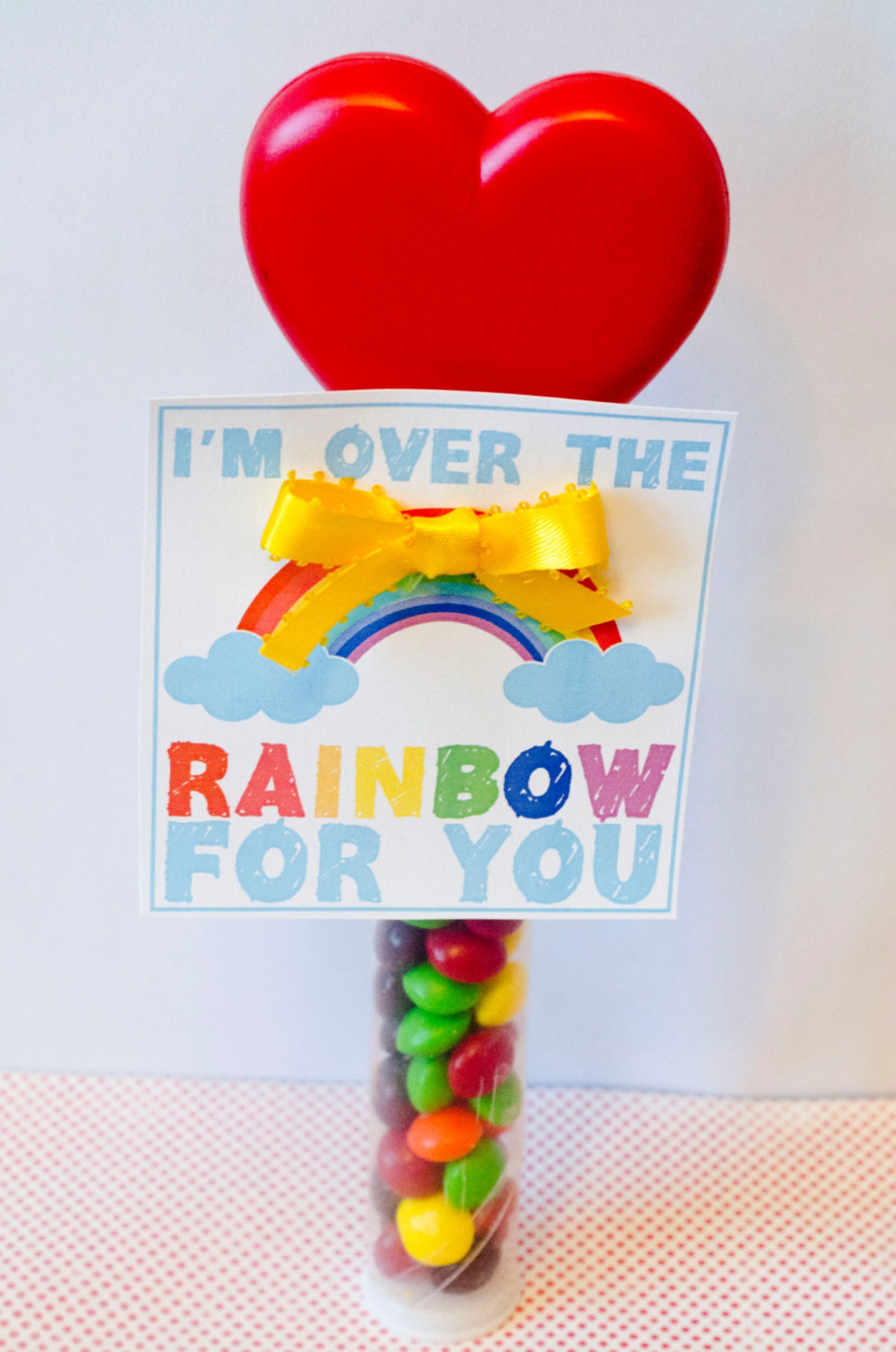 Valentine PRINTABLE Tag 'i'm Over the Rainbow for You' Valentine Tag ...