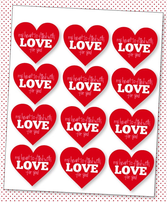 Valentine PRINTABLE 'my Heart is Filled With Love for - Etsy
