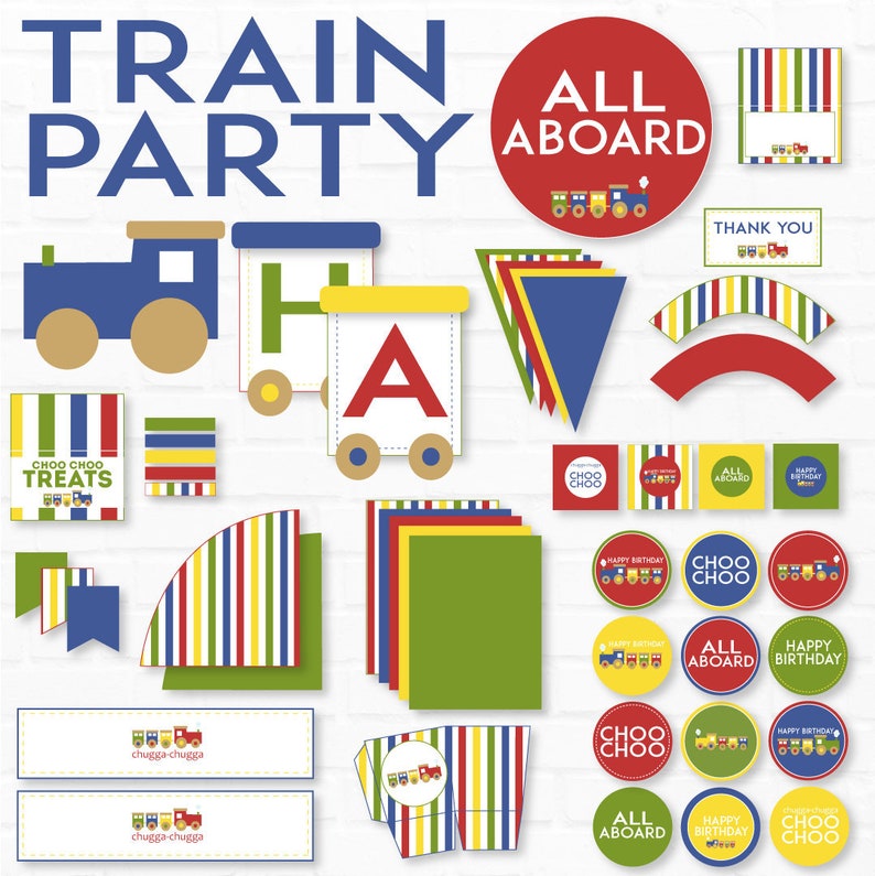Train Party Printables INSTANT DOWNLOAD by Lindi Haws of - Etsy