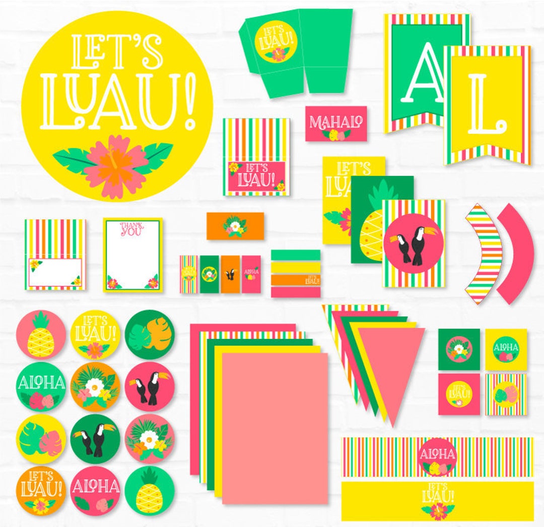 Let's Luau Party PRINTABLE INSTANT DOWNLOAD by Lindi Haws of Love the ...