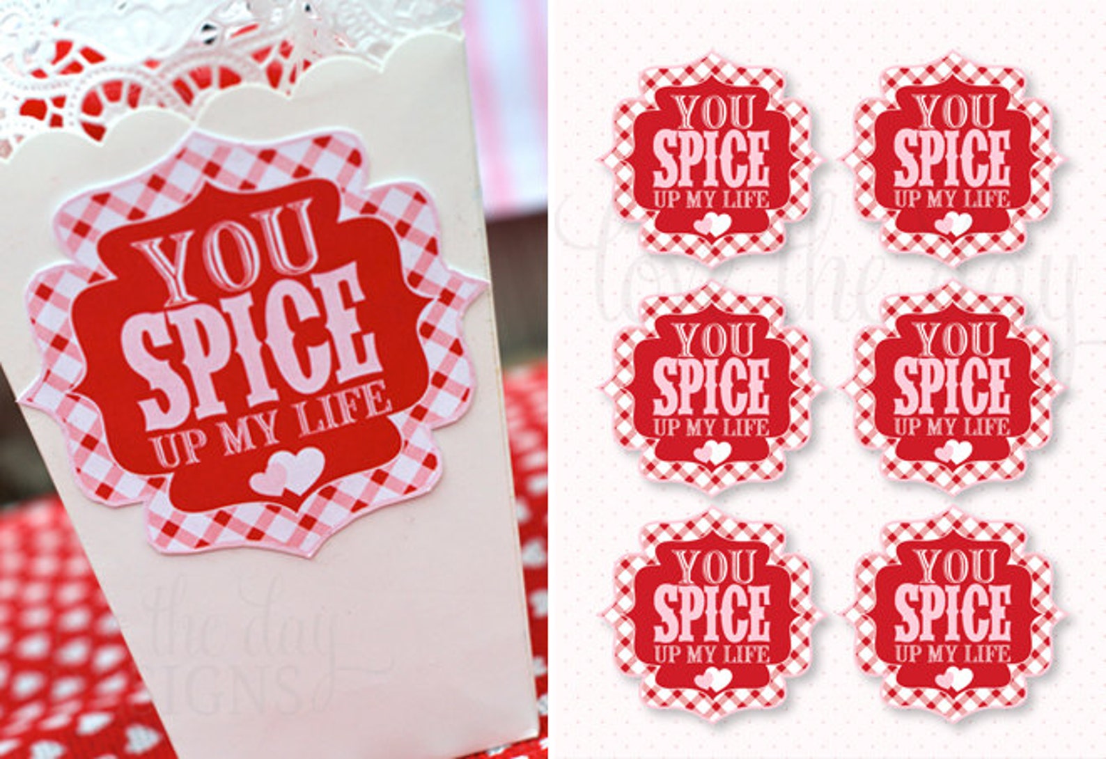 You Spice up My Life Valentine Idea and PRINTABLE INSTANT | Etsy