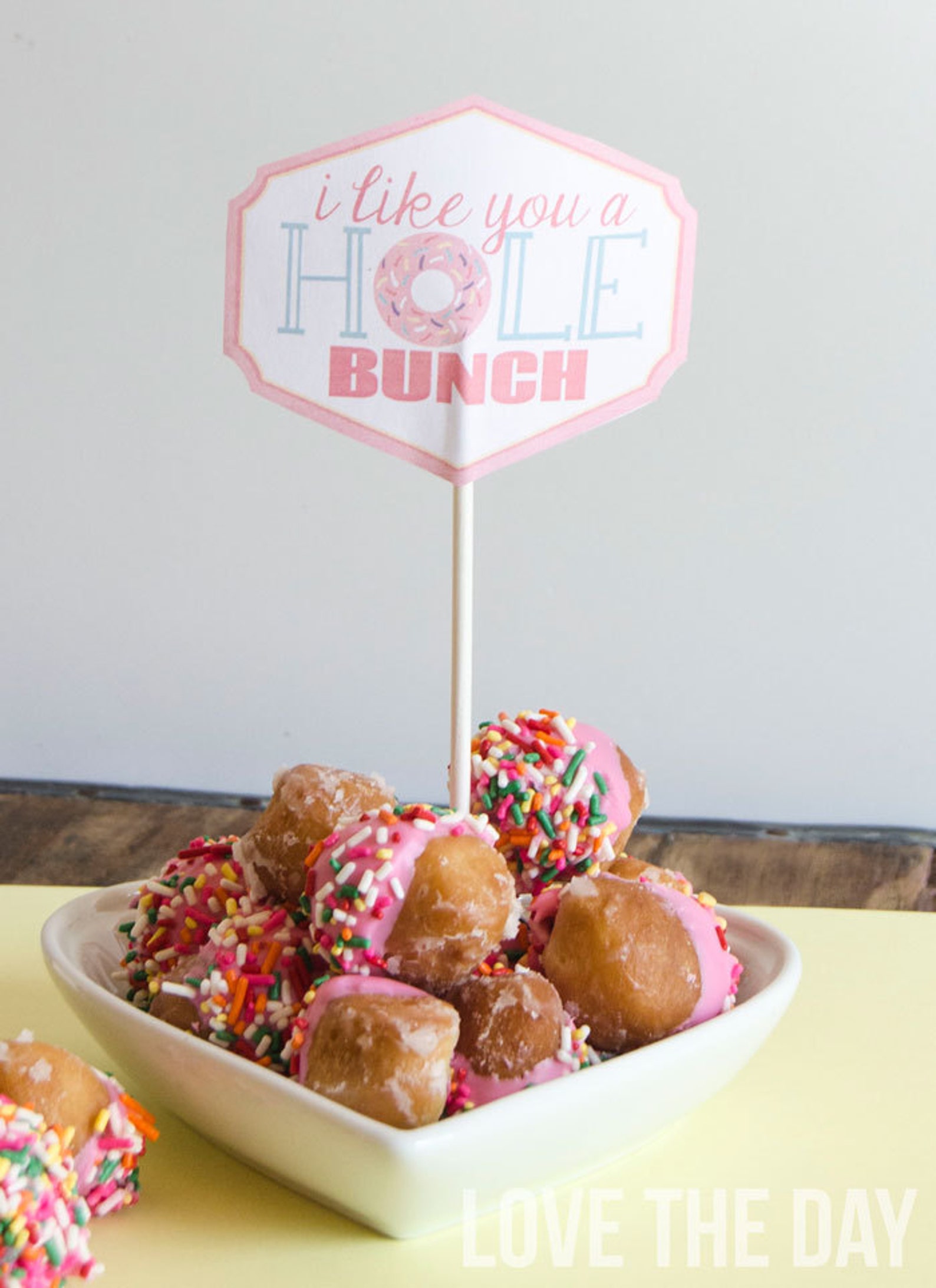 Valentine PRINTABLE Tag 'I Like You A HOLE Bunch' by - Etsy