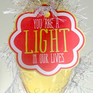 Christmas Neighbor PRINTABLE 'you Are A Light in My Life' Gift Tag ...