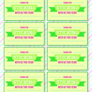 Teacher Appreciation Idea Thanks for Sticking With Us This Year INSTANT ...