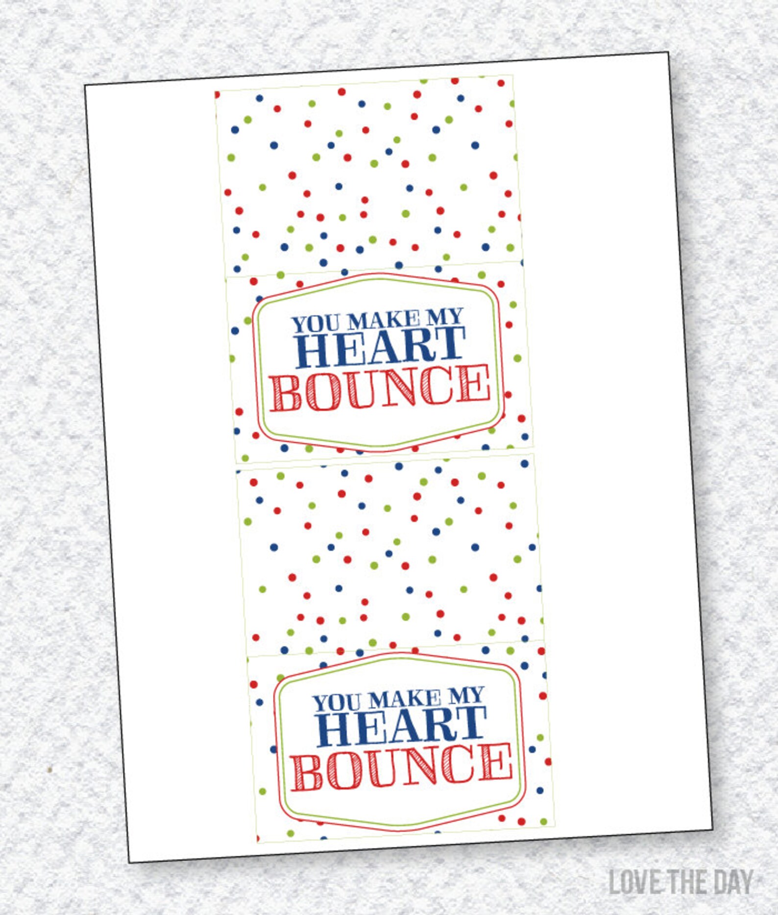 You Make My Heart Bounce DIY Valentine Printable INSTANT - Etsy