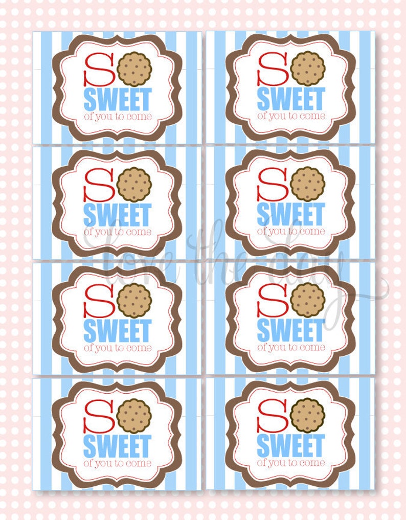 Milk and Cookie Party PRINTABLE Favor Tags (INSTANT DOWNLOAD) by Love ...