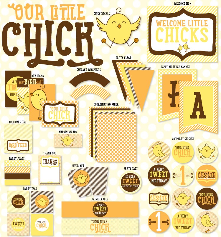 Our Little Chick Easter PRINTABLE Birthday by Love the Day - Etsy