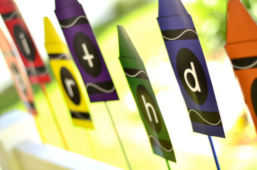 Crayon PRINTABLE Party Happy Birthday Banner (INSTANT DOWNLOAD) by Love ...