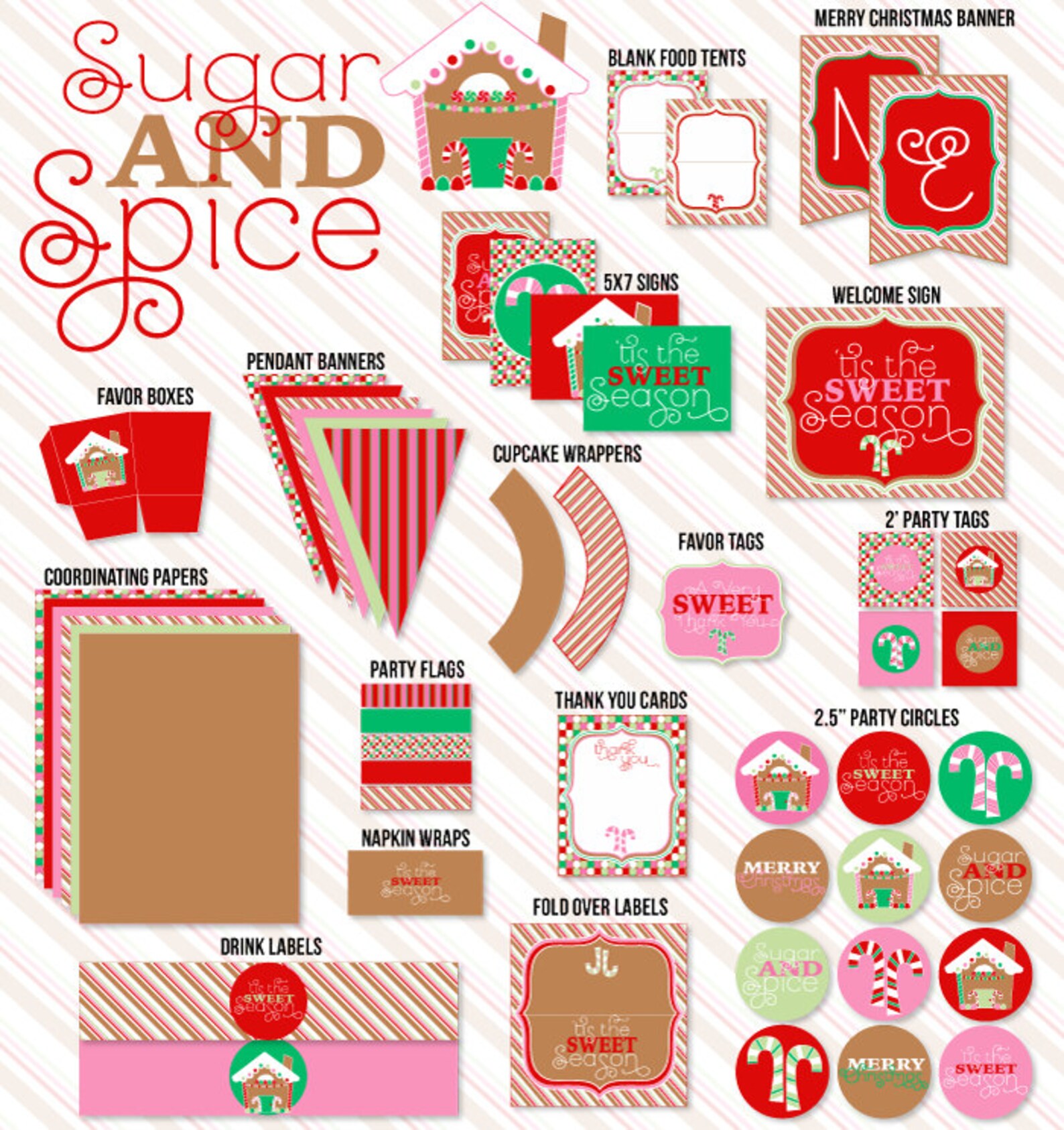 Sugar & Spice Gingerbread Party PRINTABLE by Love the Day - Etsy