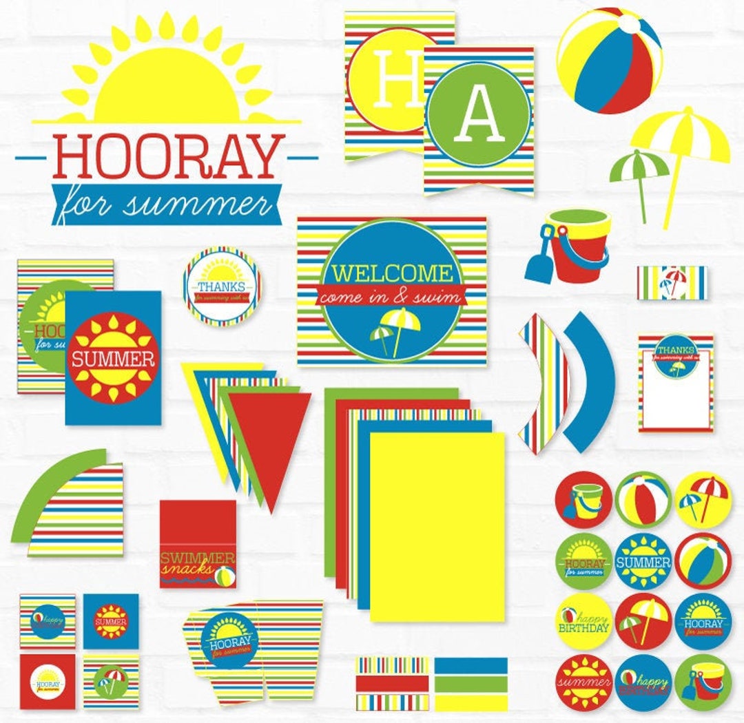 Beach Ball Party (PRINTABLES) by Lindi Haws of Love the Day - Etsy