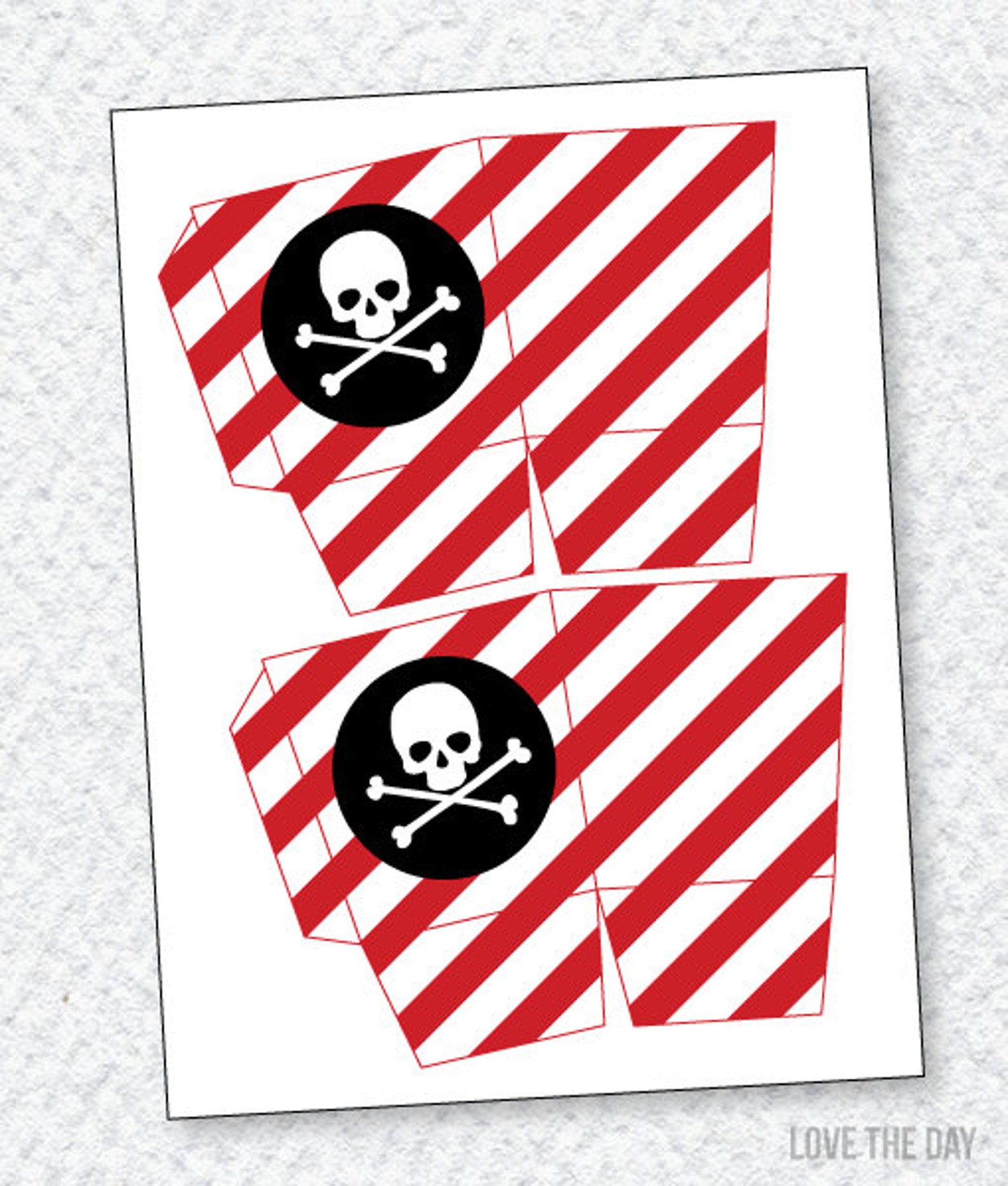 Pirate Party PRINTABLE Gift Box INSTANT DOWNLOAD by Love the | Etsy