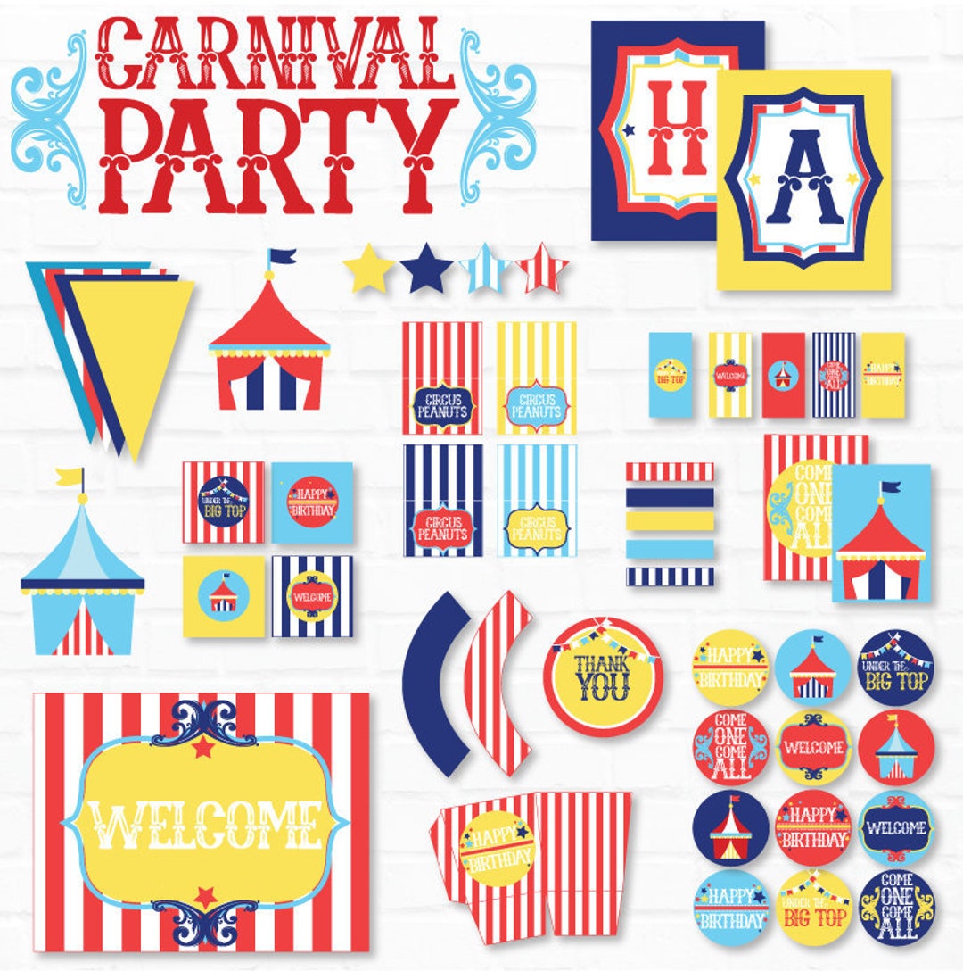 Carnival PRINTABLES Party (INSTANT DOWNLOAD) by Love the Day - Etsy