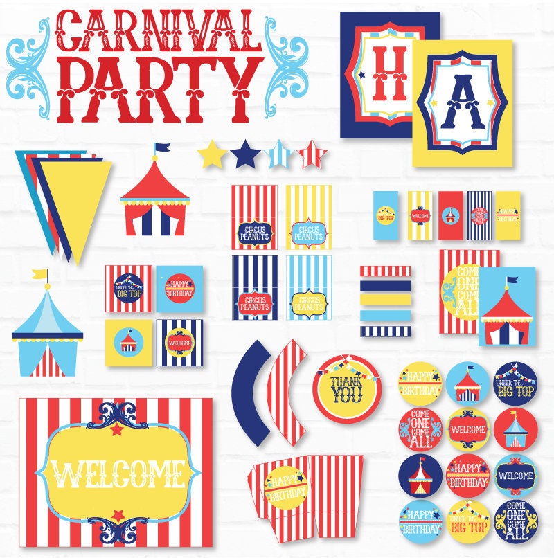 Carnival PRINTABLES Party INSTANT DOWNLOAD by Love the Day - Etsy