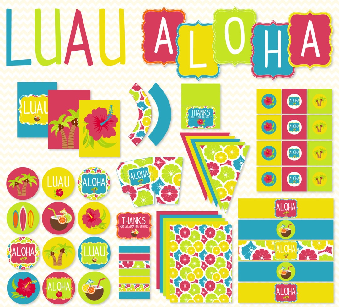 Summer Luau PRINTABLE Party by Love the Day - Etsy