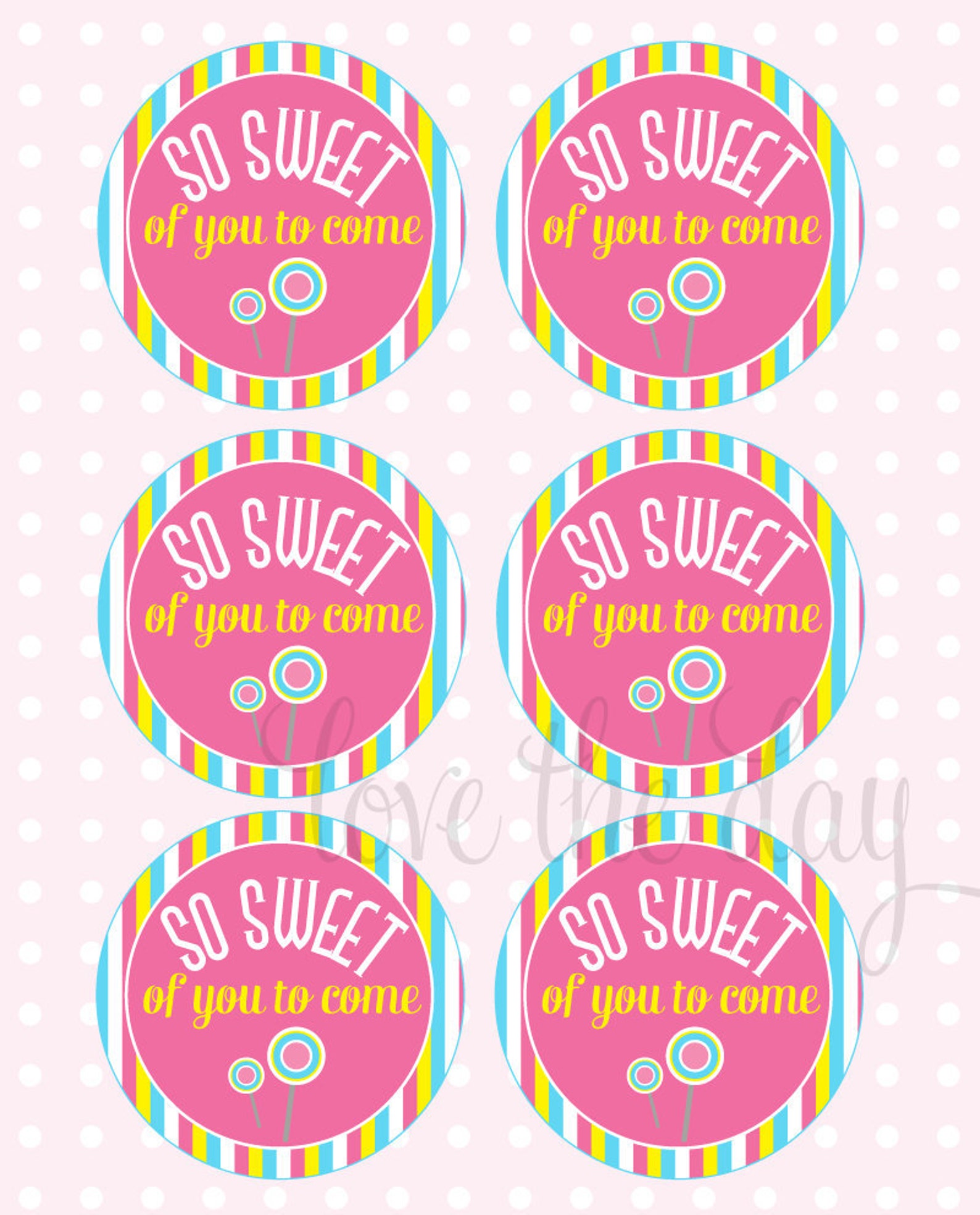 Candy Land Sweet Shop Party PRINTABLE Gift Tags From Love the - Etsy
