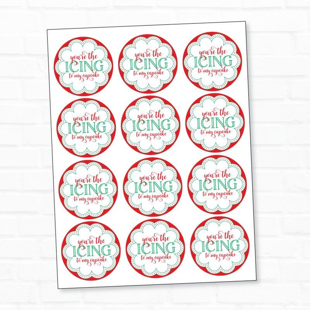 Icing to My Cupcake Christmas Neighbor Gift Tag INSTANT DOWNLOAD - Etsy