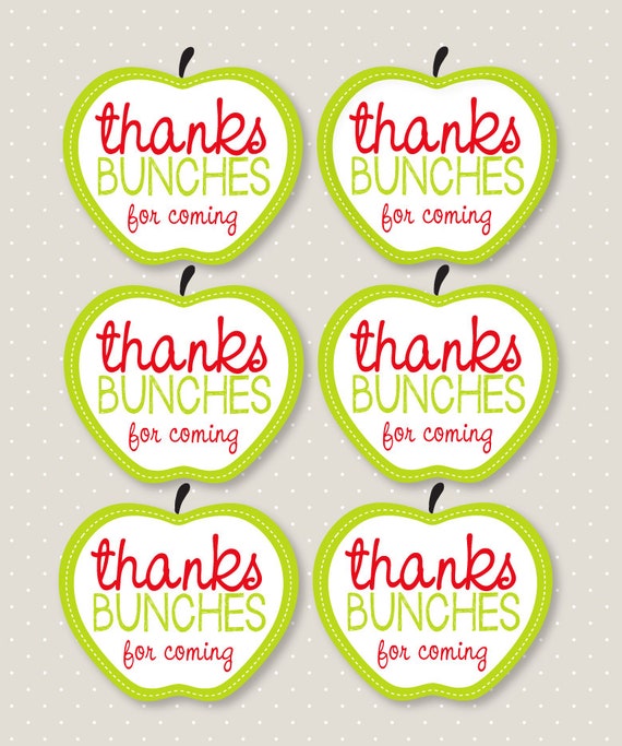 Apple Party PRINTABLE Birthday Favor Tag by Love The Day by Love The ...