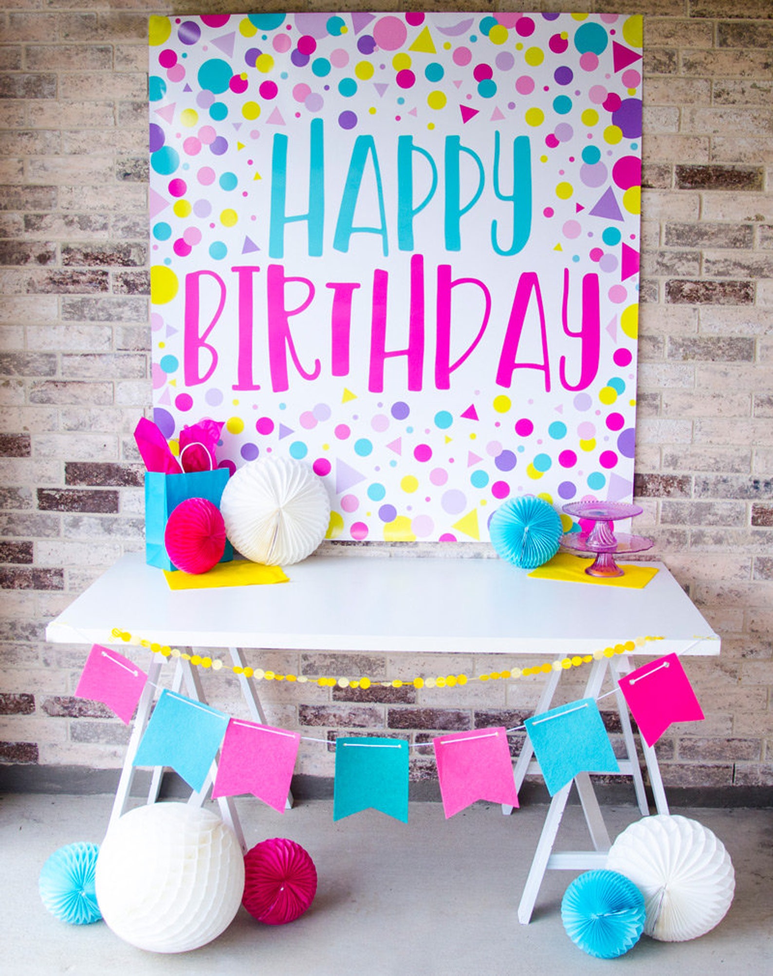 Happy Birthday Backdrop INSTANT DOWNLOAD Printable by Lindi - Etsy