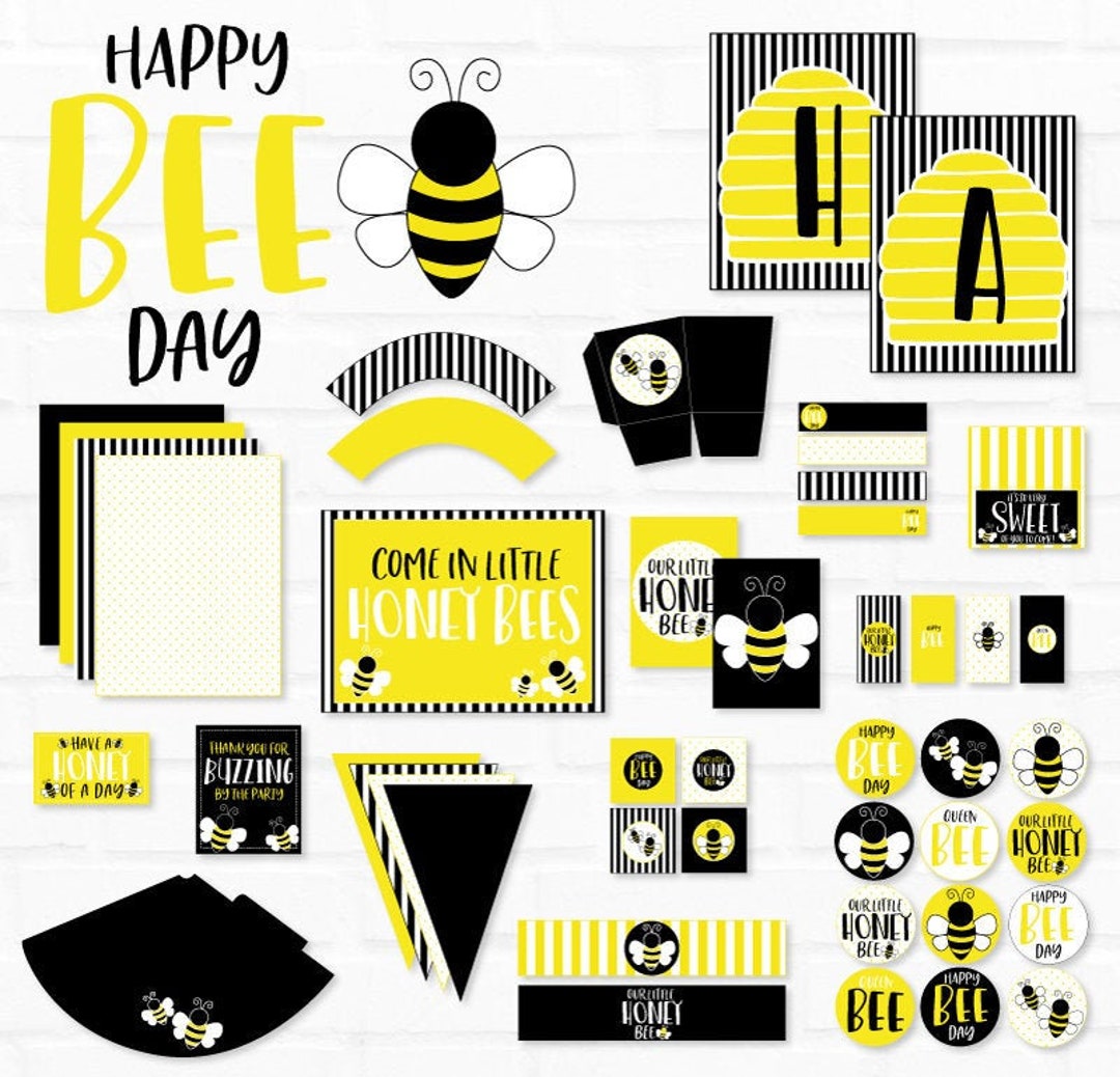 Bee Birthday Party PRINTABLES (INSTANT DOWNLOAD) by Love the Day - Etsy