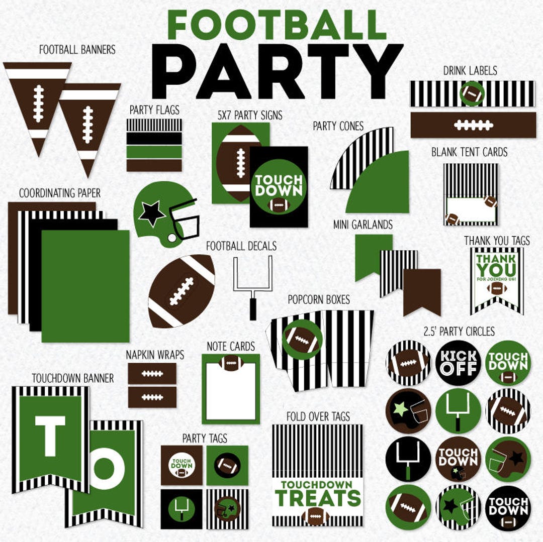 PRINTABLE Football Party (INSTANT DOWNLOAD) by Love the Day - Etsy