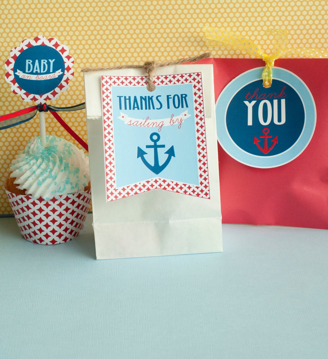 Nautical Ahoy Baby Shower PRINTABLE Favor Tags (INSTANT DOWNLOAD) From ...