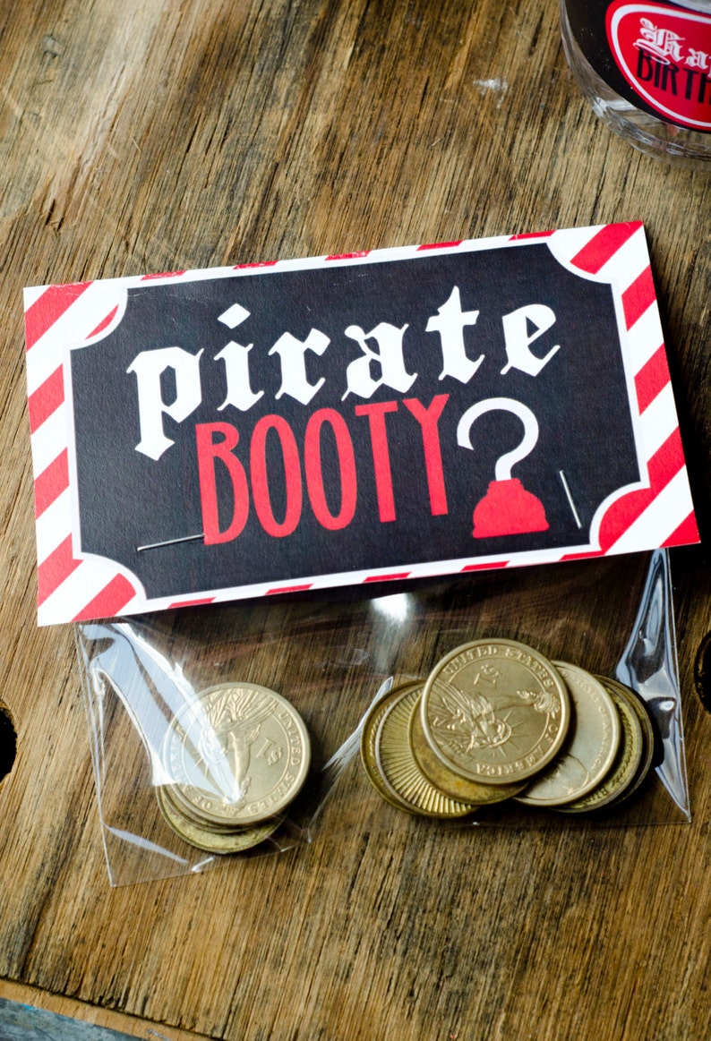 Pirate Party PRINTABLE Fold Over Gift Tag INSTANT DOWNLOAD - Etsy