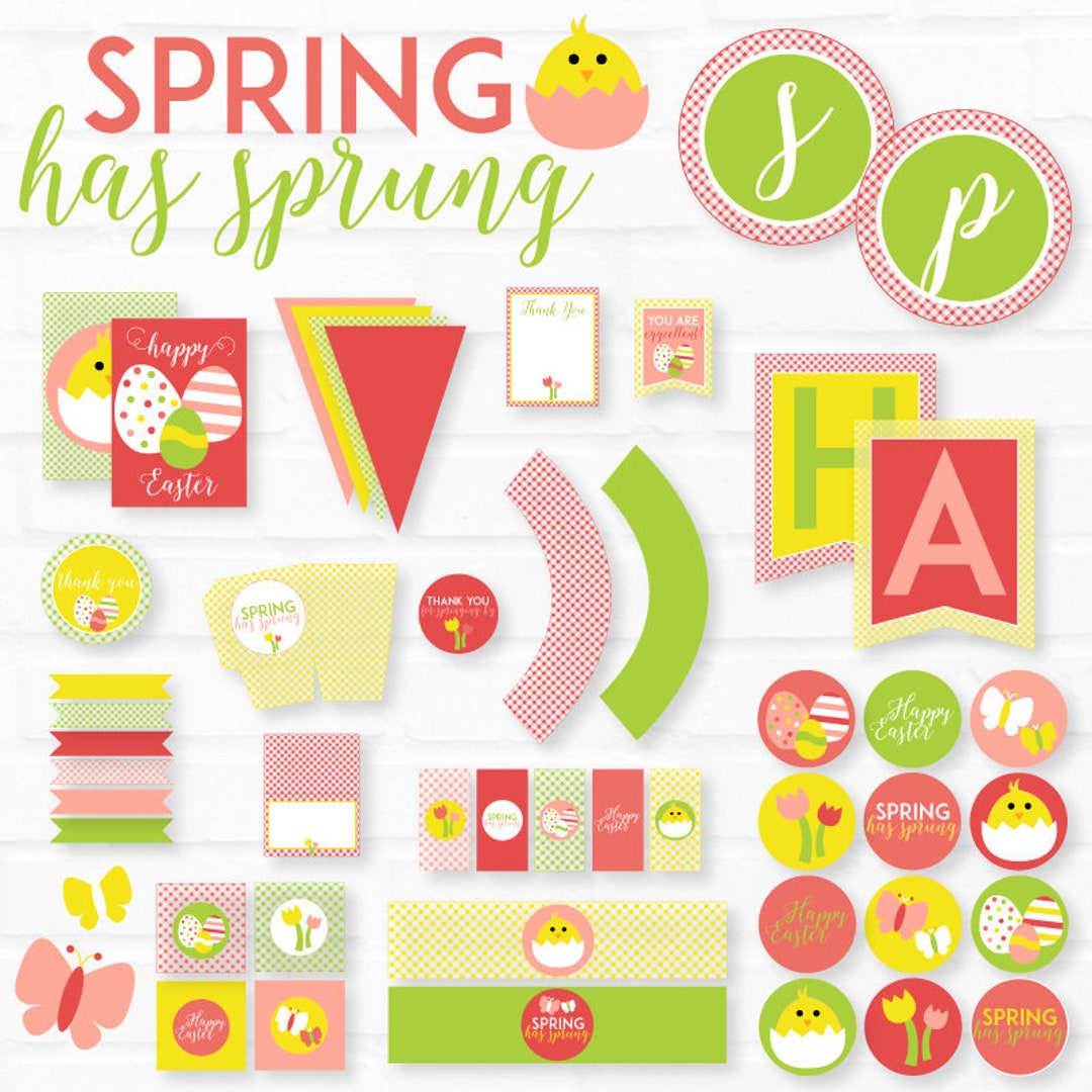 Spring Has Sprung EASTER Printables Party (INSTANT DOWNLOAD) by Love ...