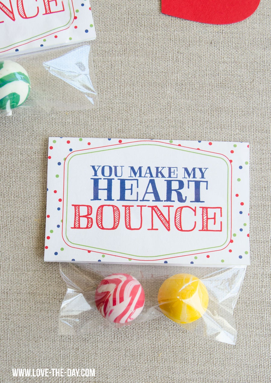 You Make My Heart Bounce DIY Valentine Printable INSTANT - Etsy
