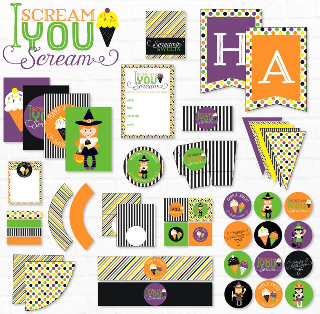 I Scream Halloween PRINTABLE Party From Love the Day - Etsy