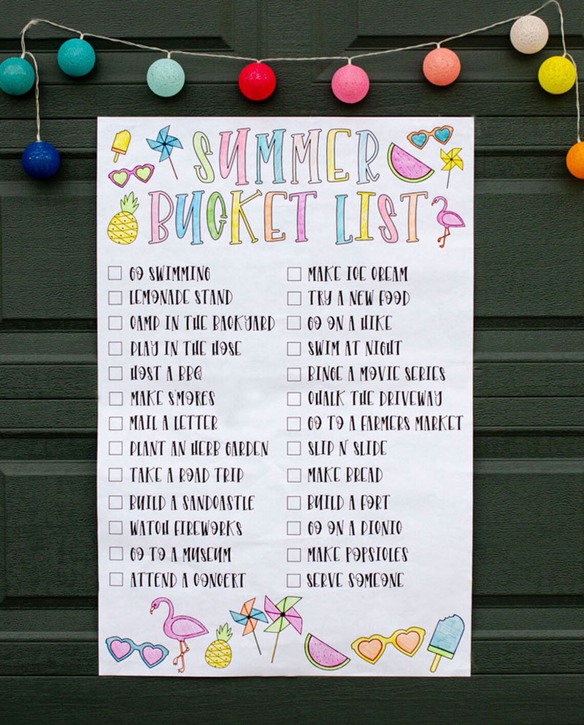 Summer Bucket List PRINTABLE Poster by Lindi Haws of Love the | Etsy