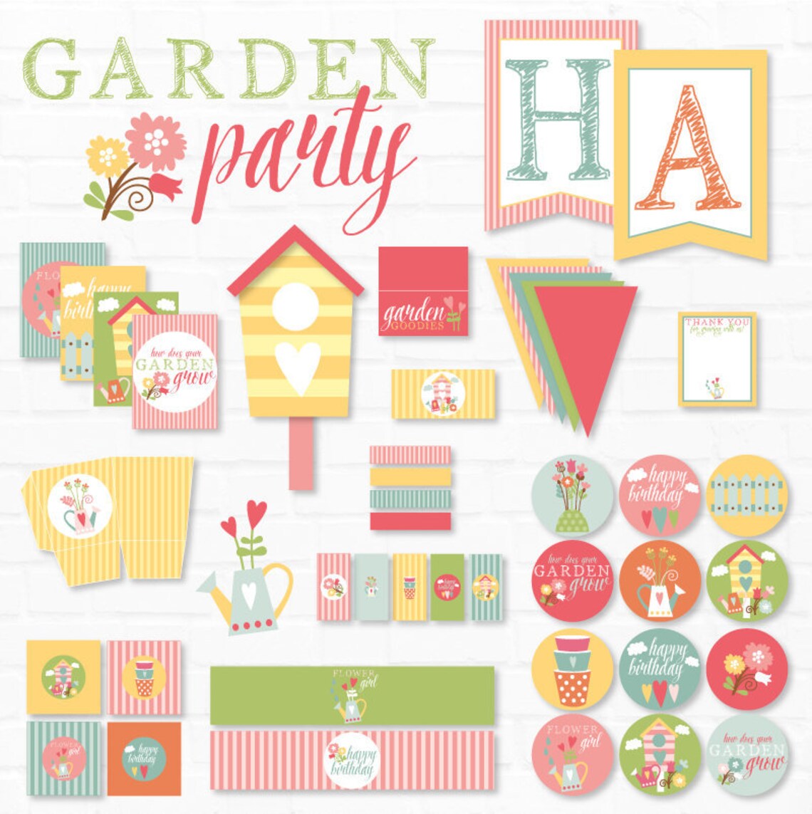 Garden Party PRINTABLES INSTANT DOWNLOAD by Love the Day | Etsy